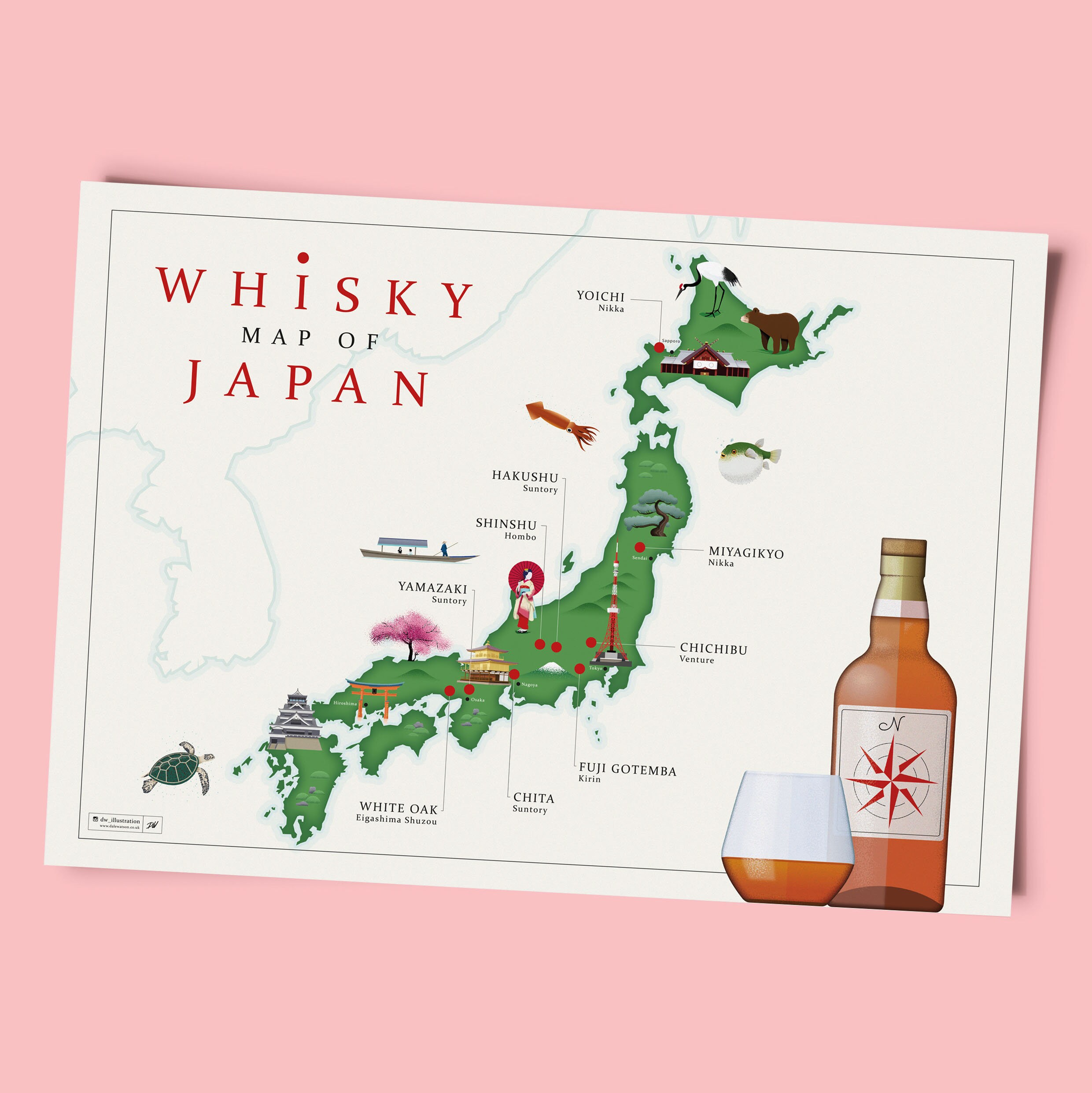 Whisky Map of Japan (A3 Print) - Etsy UK