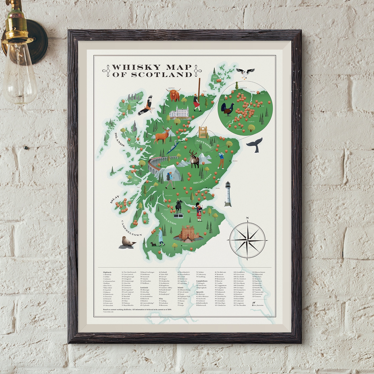 Whisky Map of Scotland large 50x70cm - Etsy