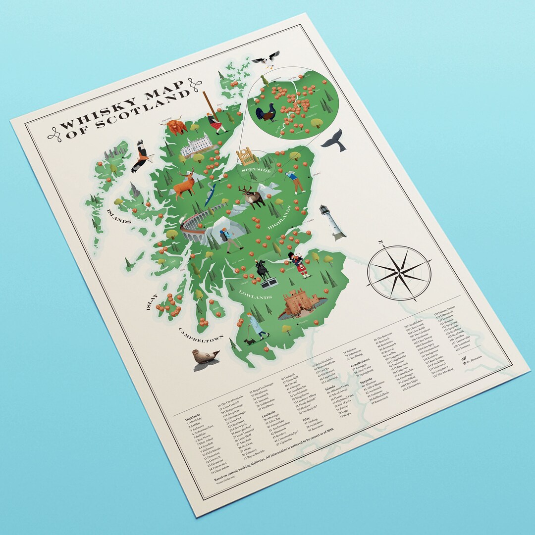 SALE Whisky Map of Scotland LAST ONE A3 Print - Etsy