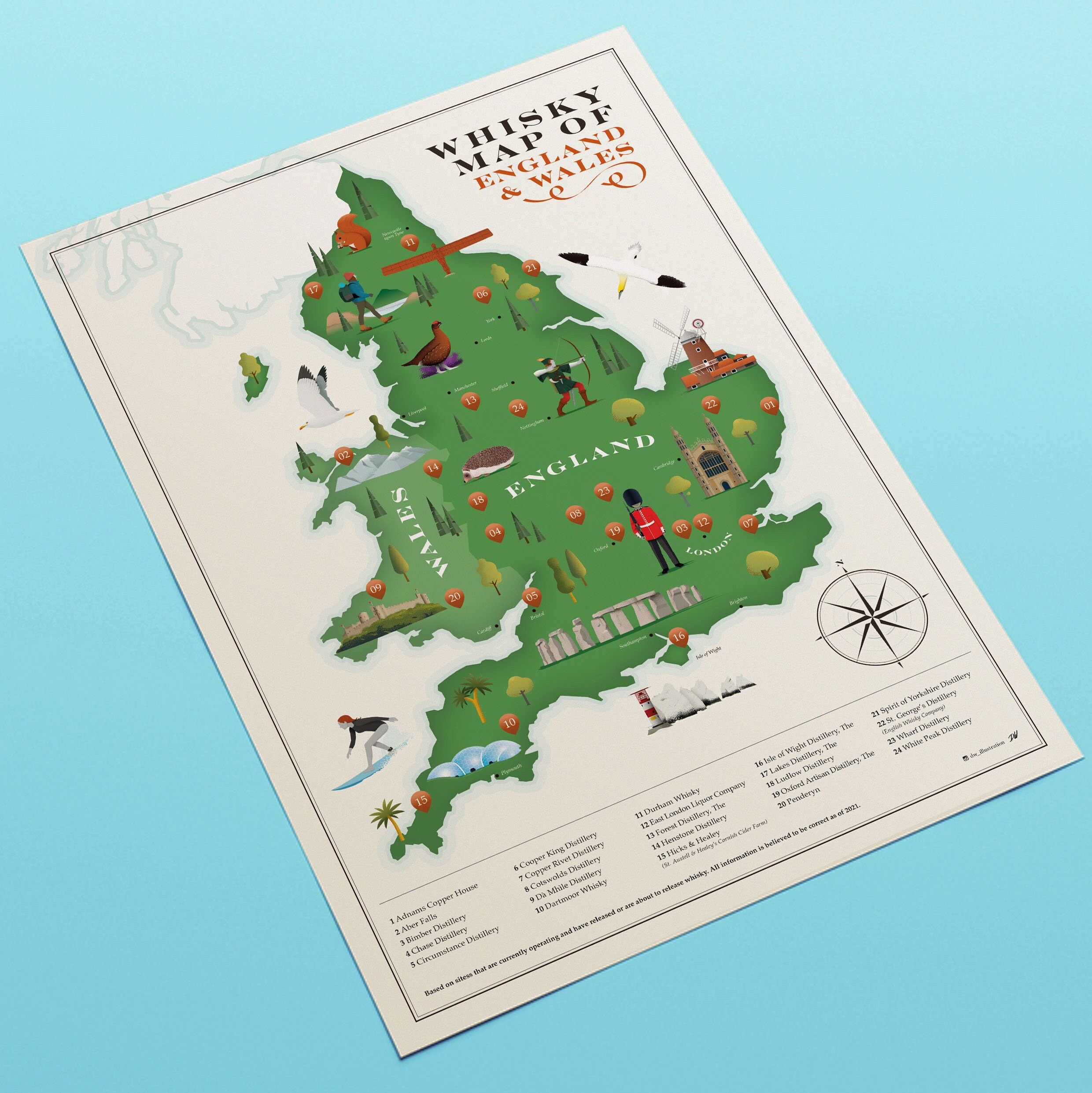 Whisky Map of England & Wales (A3 Print) - Etsy UK