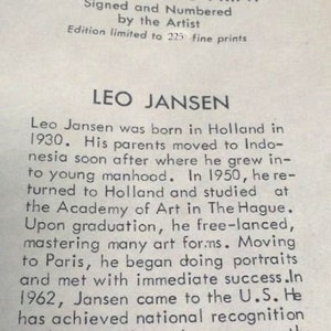 Leo Jansen mother and Child Hand Pulled Stone Lithograph Signed ...
