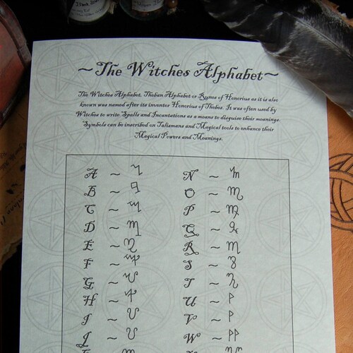 Witches Alphabet Theban Script A4 Poster on Parchment Paper - Etsy