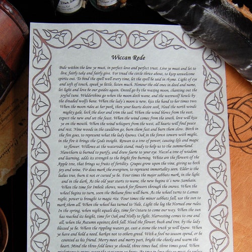 Wheel of the Year A4 Poster Parchment Paper Pagan Wiccan - Etsy