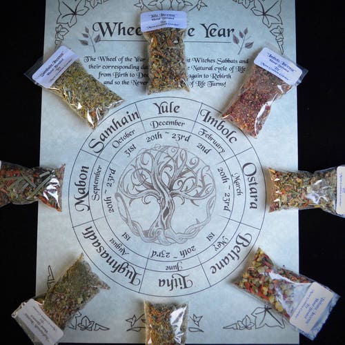 Wheel of the Year A4 Poster Parchment Paper Pagan Wiccan - Etsy