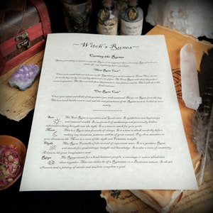 Witches 13 Runes A4 Poster on Parchment Paper Pagan Wiccan Witchcraft ...