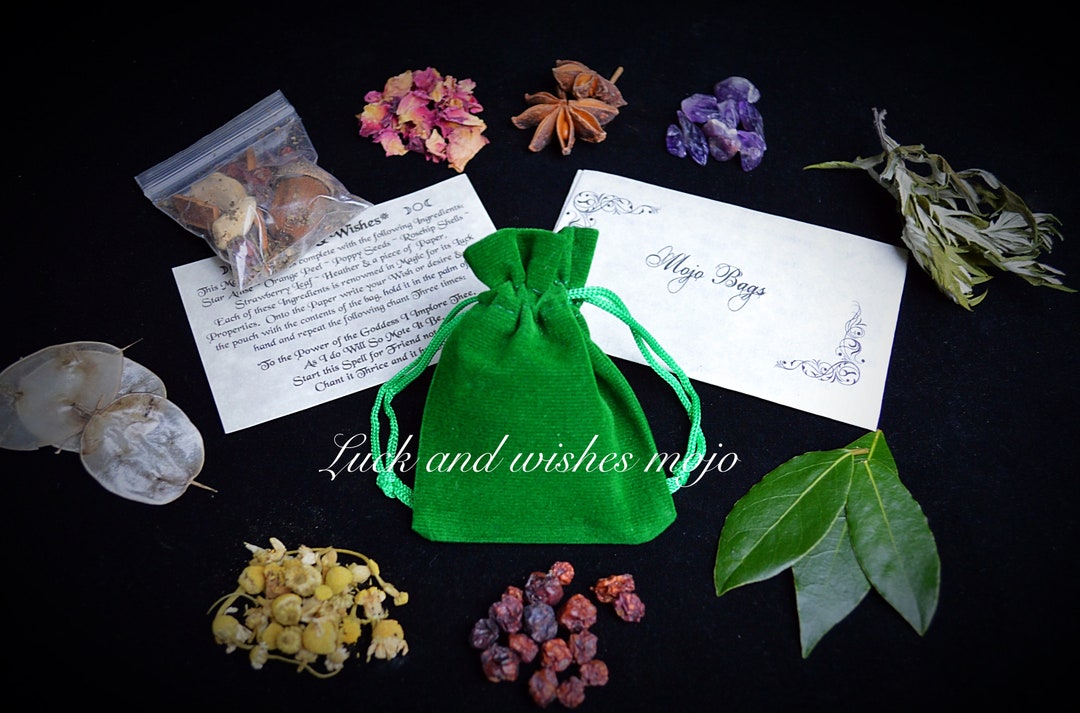 Witches Luck and Wishes Mojo Spell Bag Gris Gris Herb Sachet Wicca ...