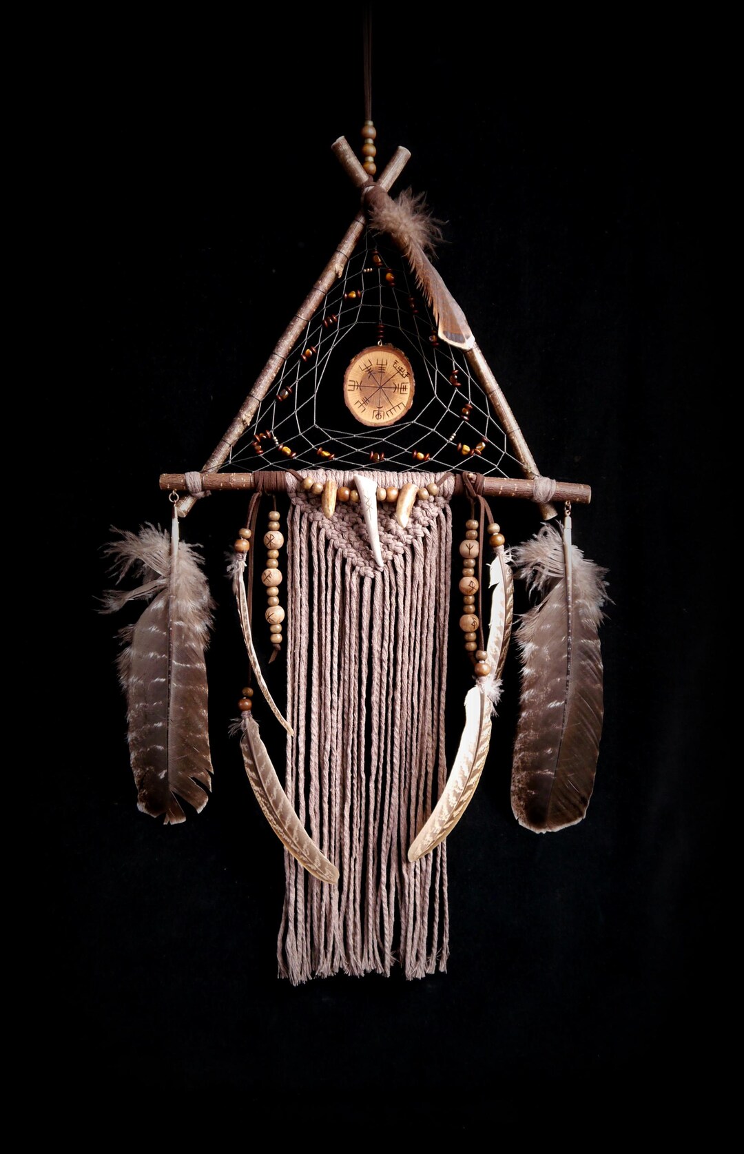 Viking Bind Rune Dream Catcher Handmade Witches Hazel Wood Tigers Eye ...