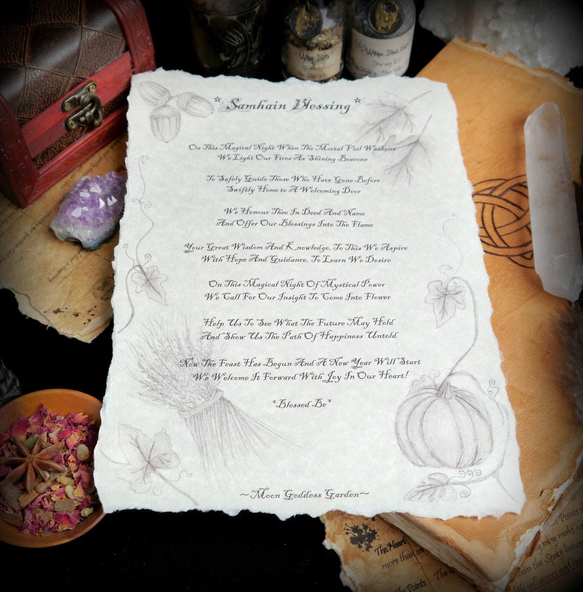 Witches Samhain Blessing Poem A4 Poster on Parchement Paper Pagan ...