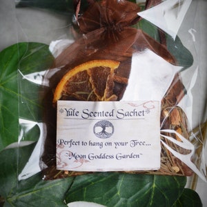 Yule Scented Herb Sachet Xmas Decoration Altar Organza Pouch Brown ...