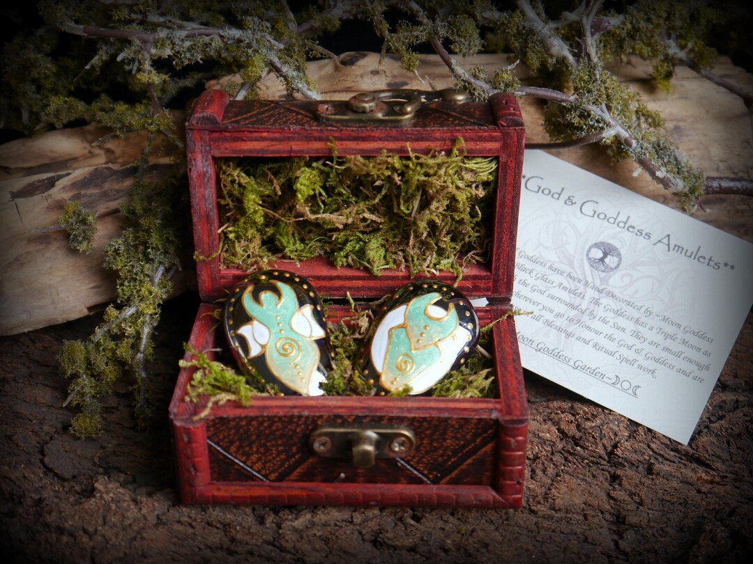 Hand Painted God & Goddess Amulets - Altar Talismans in Chest - Etsy