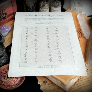 Witches Alphabet Theban Script A4 Poster on Parchment Paper Pagan ...