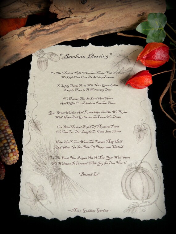 Witches Samhain Blessing Poem A4 Poster on Parchement Paper - Etsy UK