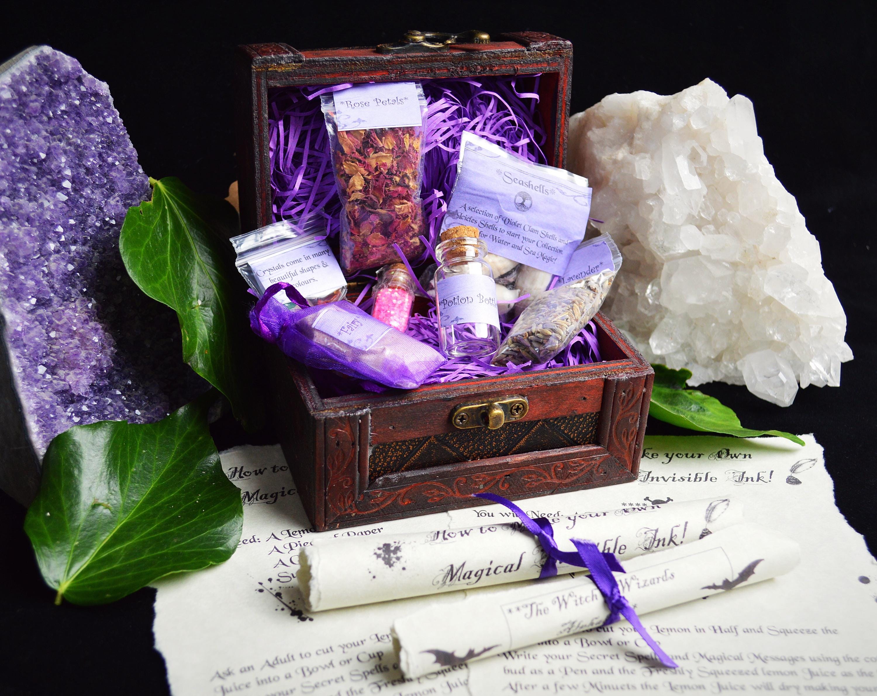 Young Witch Collector Chest Starter Kit: Potion Bottle, Herbs, Fairy ...