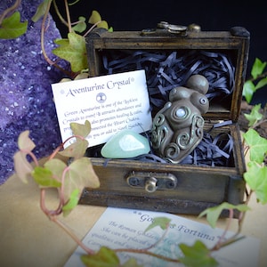 Goddess Fortuna Goddess of Luck Aventurine and Aquamarine Crystals ...