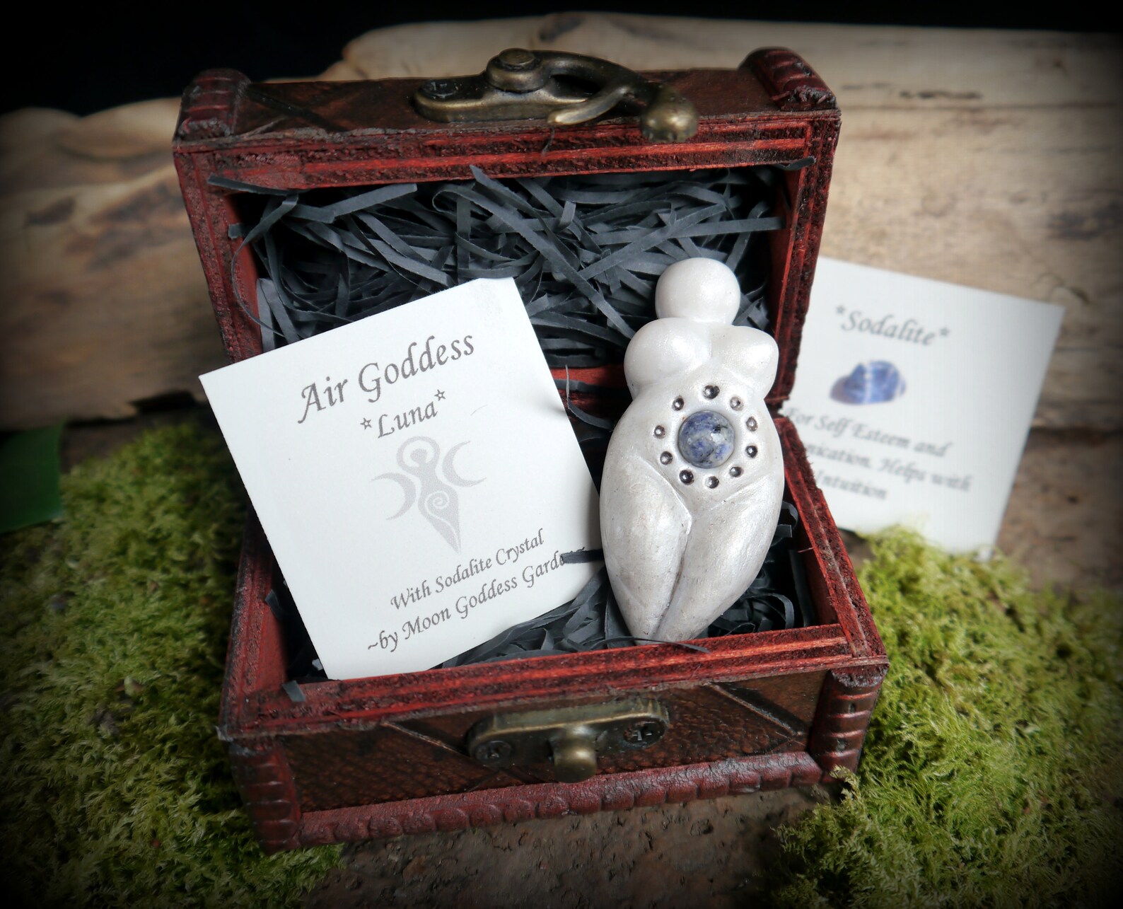 Witches Elemental Clay Goddess Altar Piece Set With Crystals | Etsy