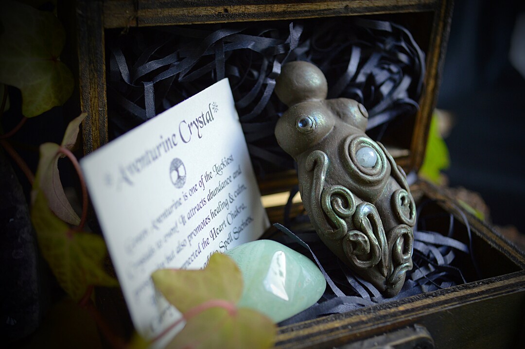 Goddess Fortuna Goddess of Luck Aventurine and Aquamarine Crystals ...