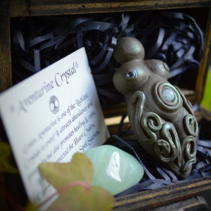 Goddess Fortuna Goddess of Luck Aventurine and Aquamarine Crystals ...