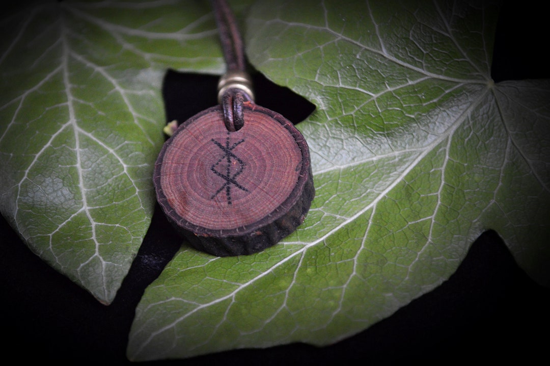 Pendant Alder Wood Viking Bind Rune Symbol Protection Witch Pagan Wicca ...