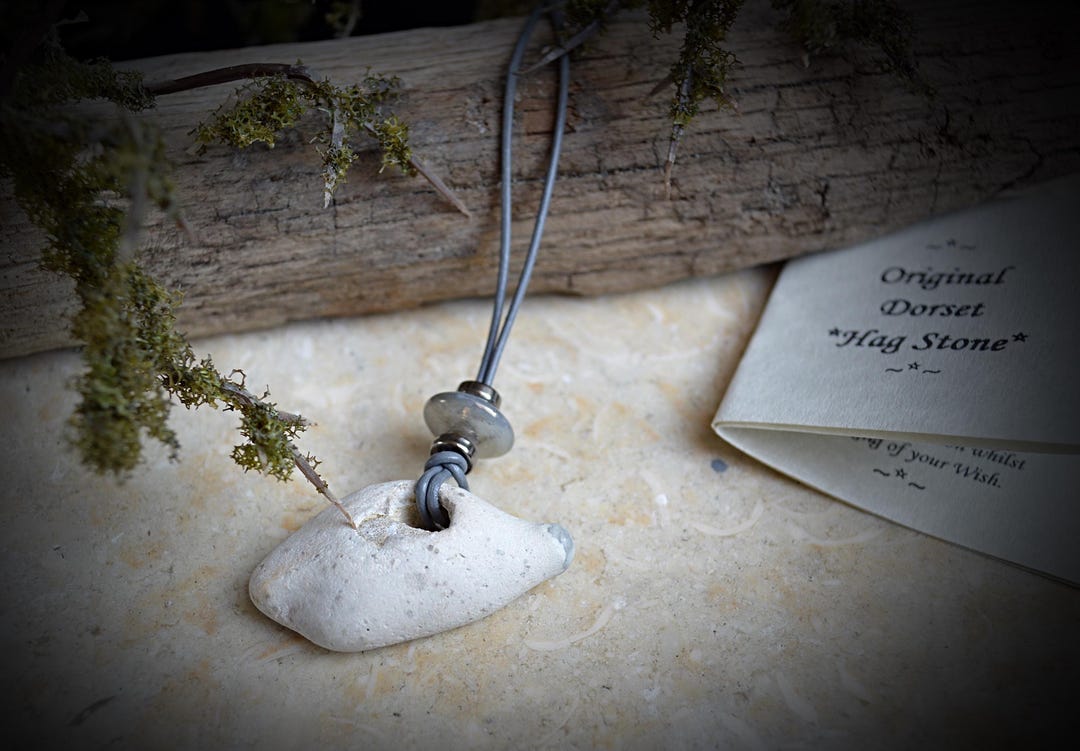 Hag Stone Pendant Fairy Wish Stone Talisman Charm Amulet Healing ...
