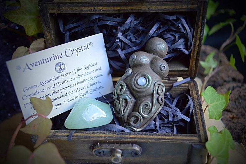 Goddess Fortuna Goddess of Luck Aventurine and Aquamarine Crystals ...