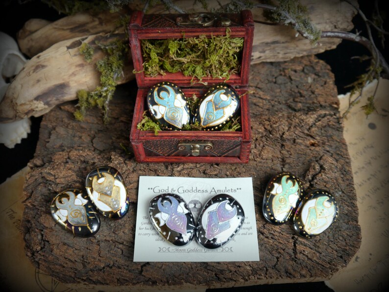 Hand Painted God & Goddess Amulets - Altar Talismans in Chest - Etsy