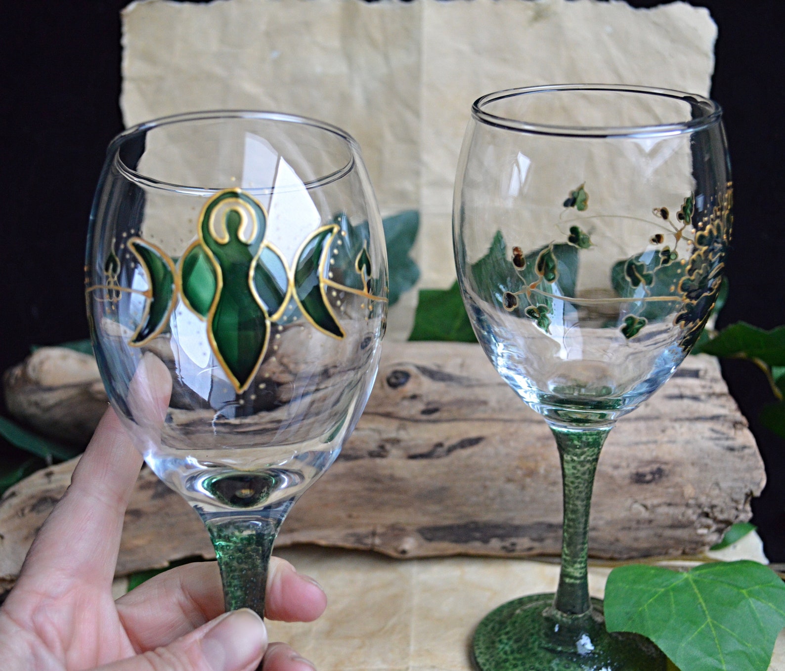 God and Goddess Glass Chalice Witches Goblets Hand Fasting | Etsy