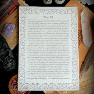 Wiccan Rede Full Version A4 Poster on Parchment Paper Pagan Gift - Etsy