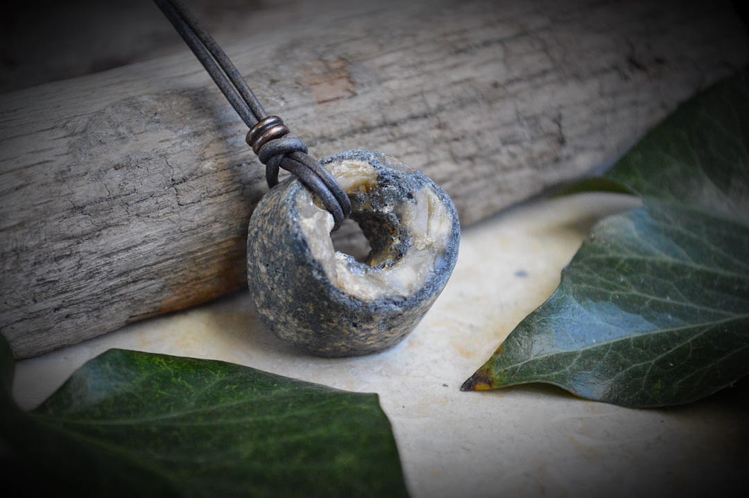 Hag Stone Pendant Fairy Wish Stone Talisman Charm Amulet Healing ...