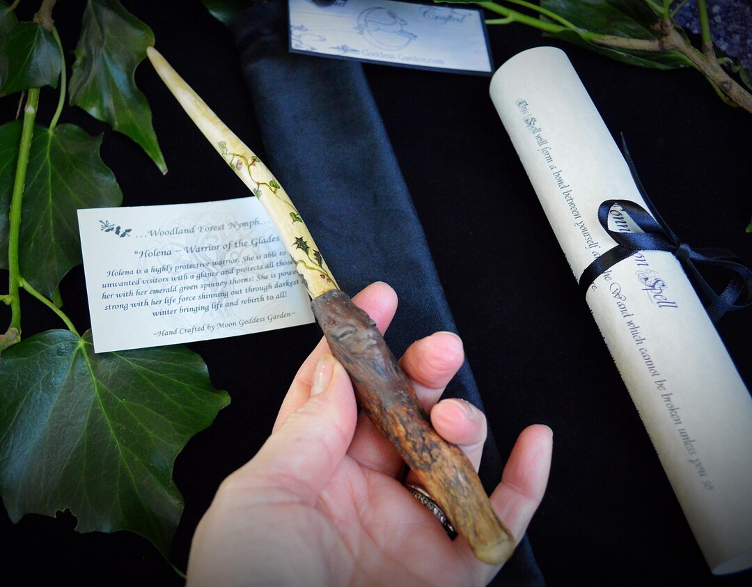 Holly Wood Wand Woodland Forest Nymph Wicca Pagan Altar Witches Yule ...