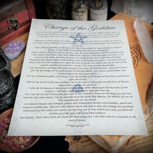 Charge of the Goddess Poem A4 Poster on Parchment Paper Wicca Witch ...