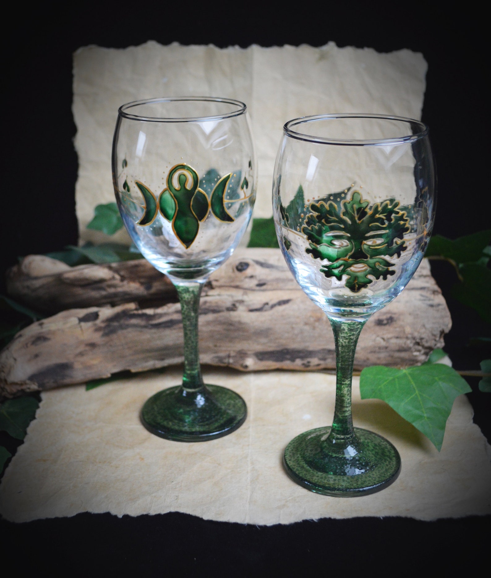 God and Goddess Glass Chalice Witches Goblets Hand Fasting | Etsy