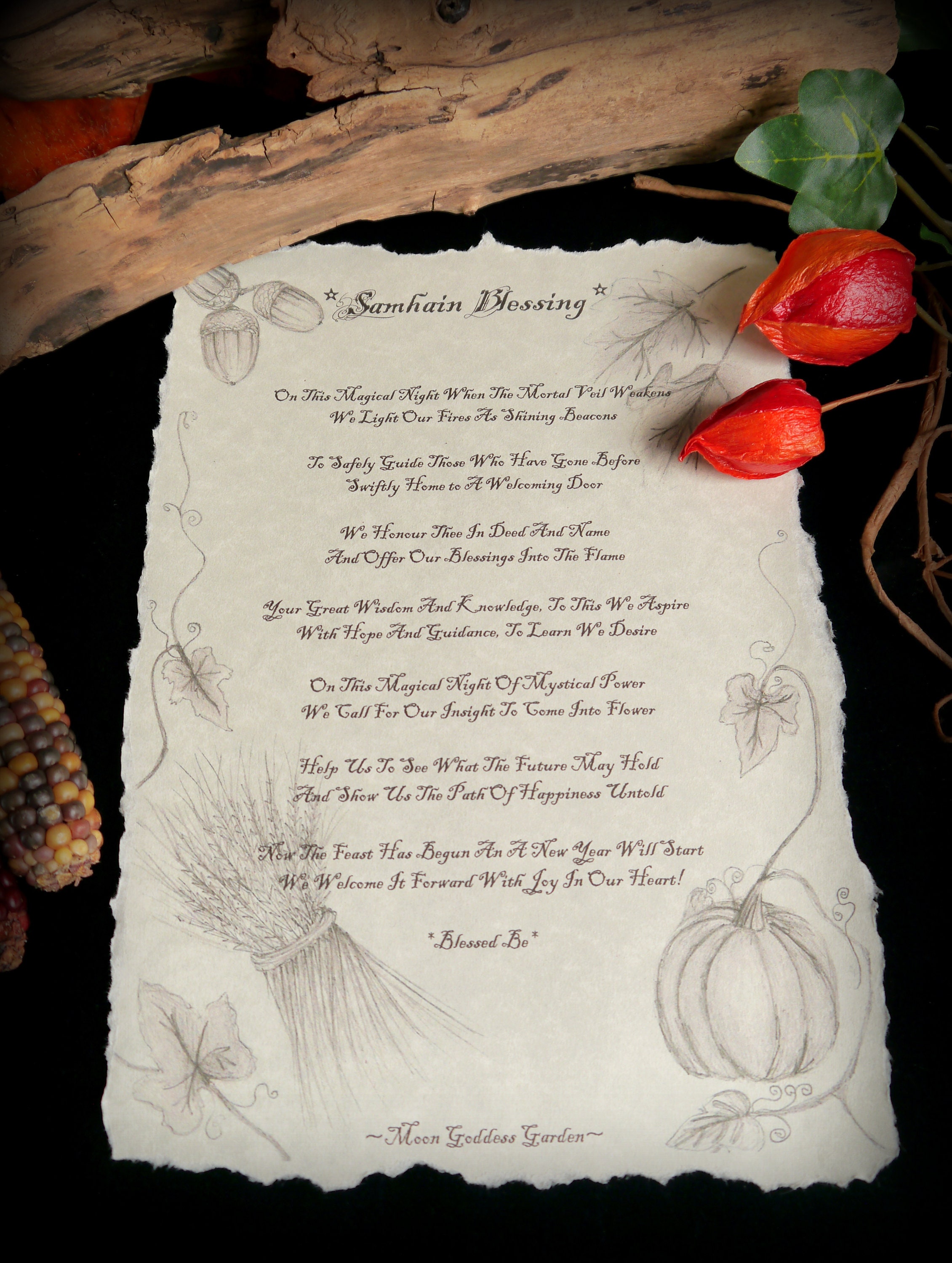 Witches Samhain Blessing Poem A4 Poster on Parchement Paper - Etsy UK