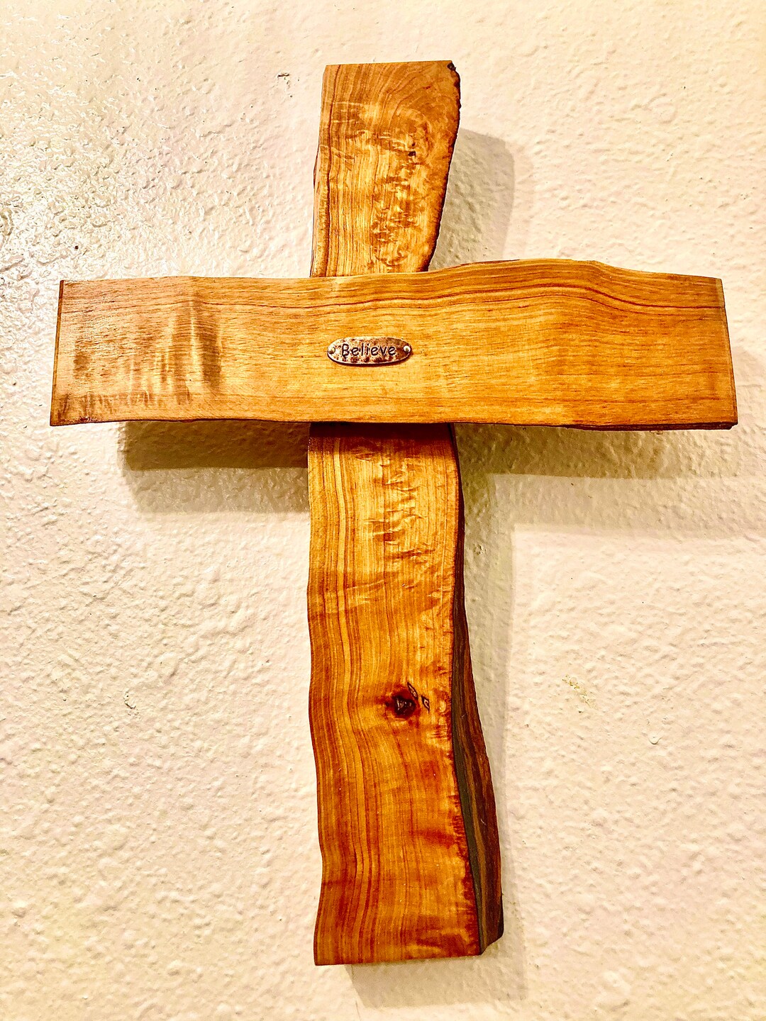 Cross Rustic Cross Live Edge Cherry Wood Cross - Etsy