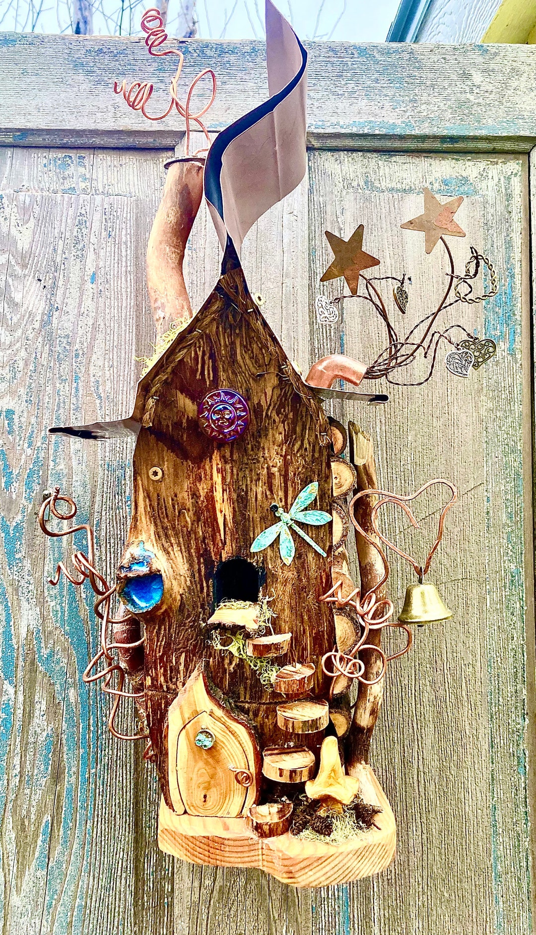 Birdhouse, Bird House, Live Edge Worm Trail Wood Birdhouse, Extra Large ...
