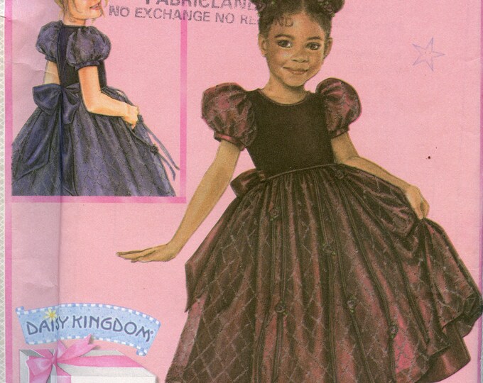 Girls Formal Dress Sewing Pattern Puff Sleeved Pattern, Daisy Kingdom ...