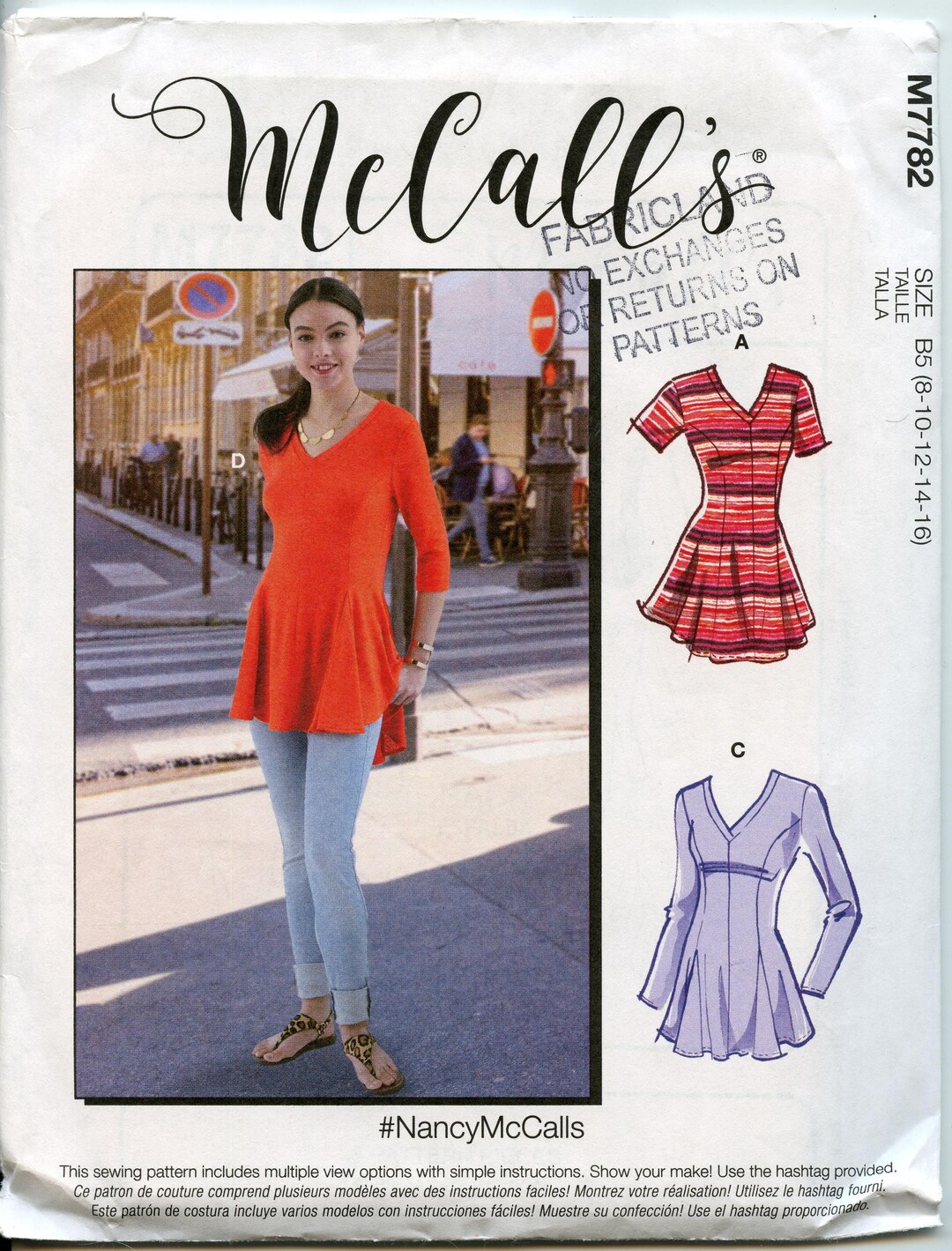 Women's Stretch Knit Top Sewing Pattern Fit and Flare Top Pattern Size ...