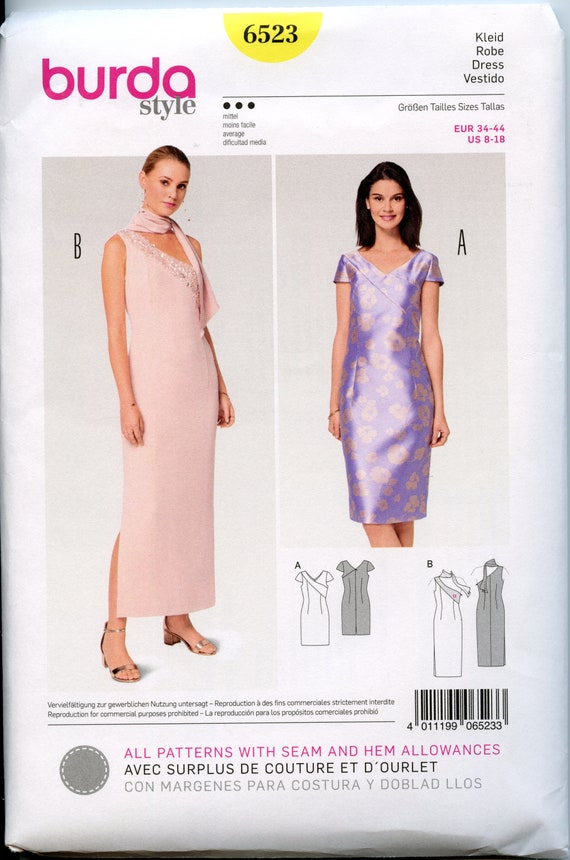 Women's Formal One Shoulder Dress Sewing Pattern | Etsy