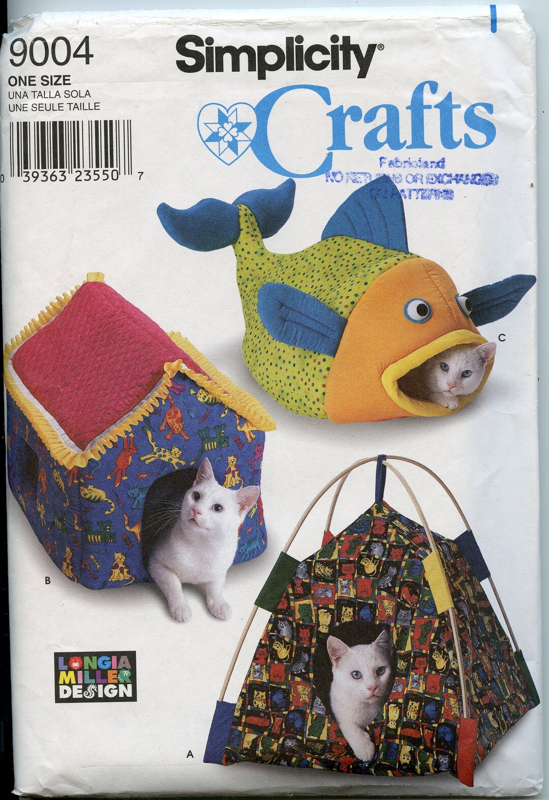 Longia Mille Design Cat Tent Cat House Sewing Pattern - Fish Shaped Cat ...