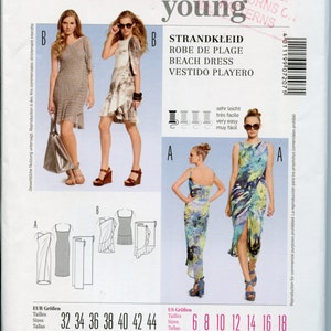 Misses Wrap Beach Dress Sewing Pattern Wrap Cocktail Dress Pattern Size ...