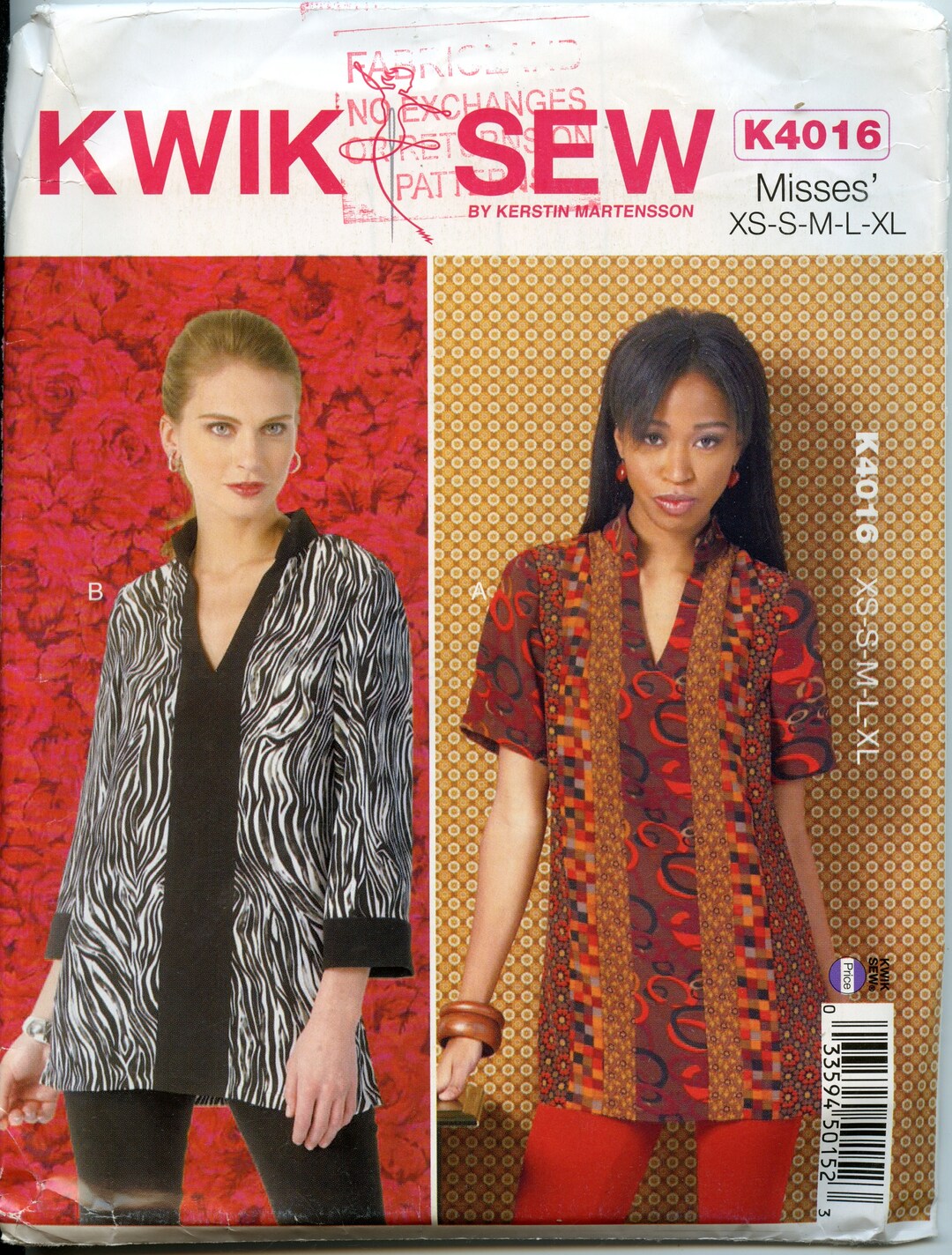 Misses Tunic Top Sewing Pattern Loose Fitting Pullover - Etsy