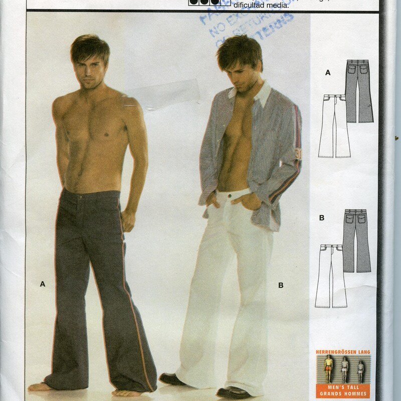 Mens Jeans Pattern - Etsy