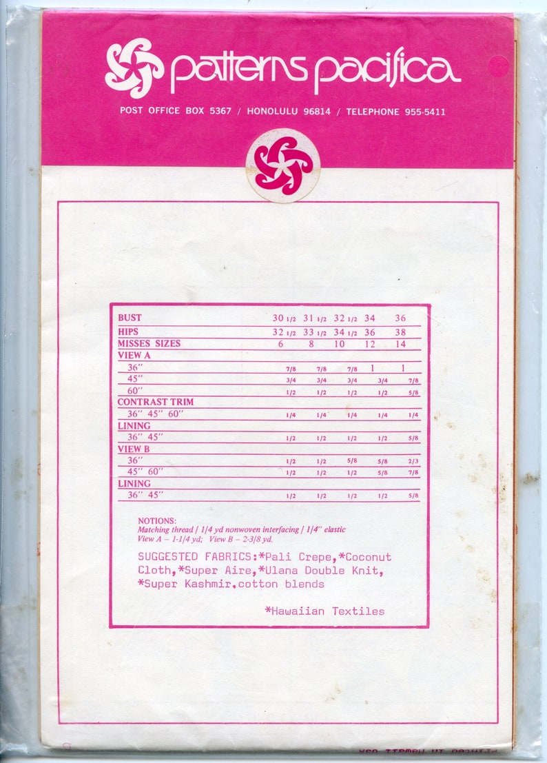 1970s Bikini Pattern From Patterns Pacifica Patterns 5007 Size - Etsy ...