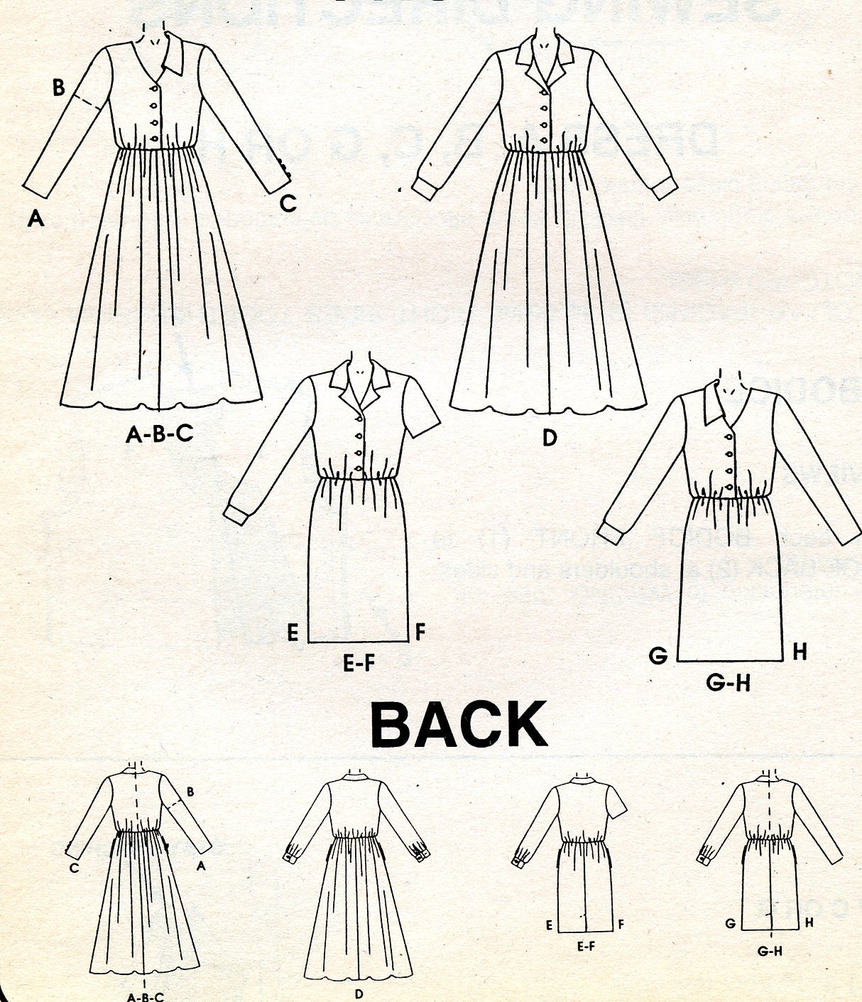 Women's Button Front Dress Pattern Gathered at Waist - Etsy Canada