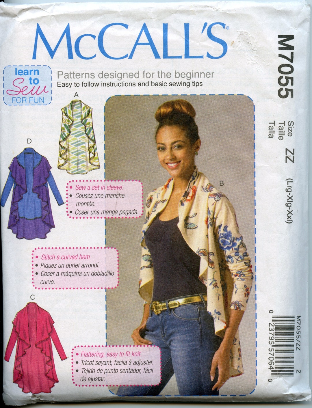Learn to Sew Draped Flowing Long Cardigan Sewing Pattern Draped Vest ...
