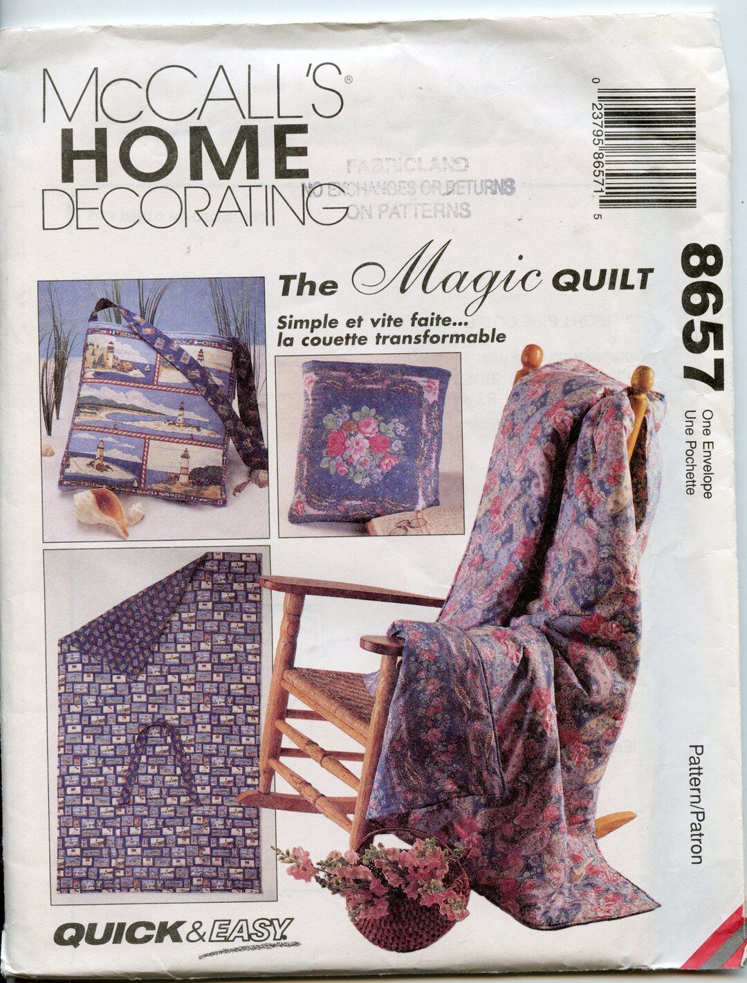 The Magic Quilt Quilting Pattern Folds Into a Pillow - Etsy