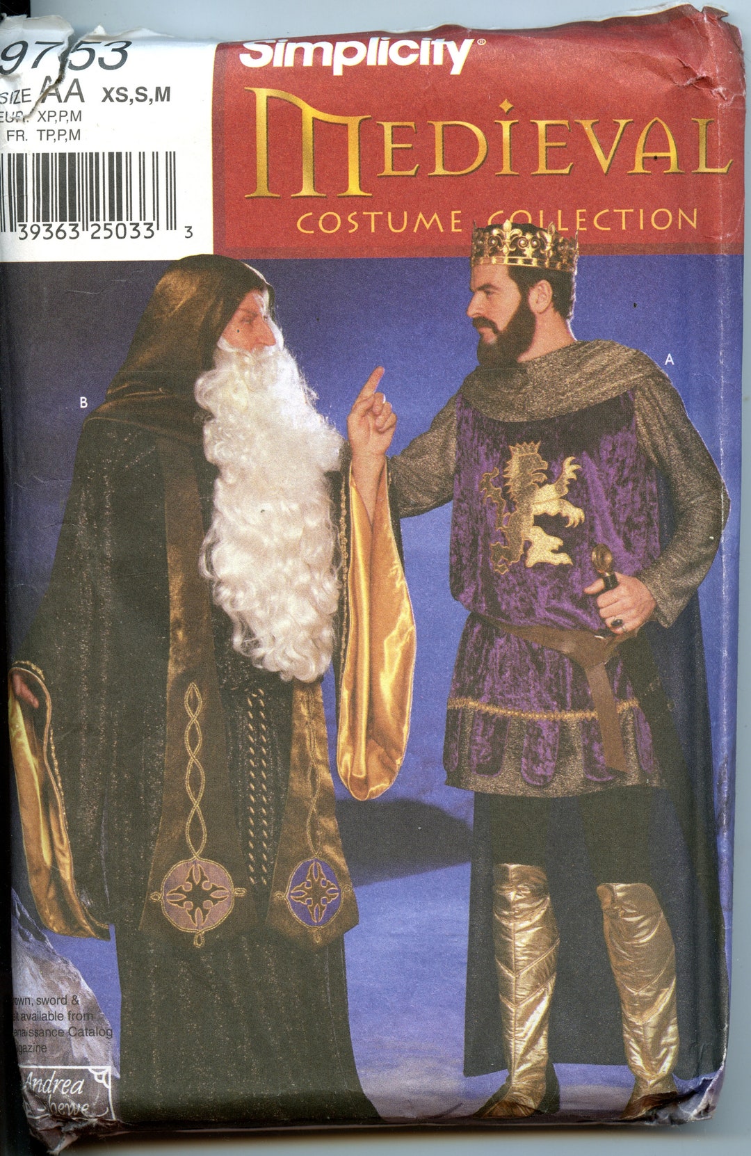 Medieval King Sewing Pattern Men's Wizard Costume - Etsy Canada