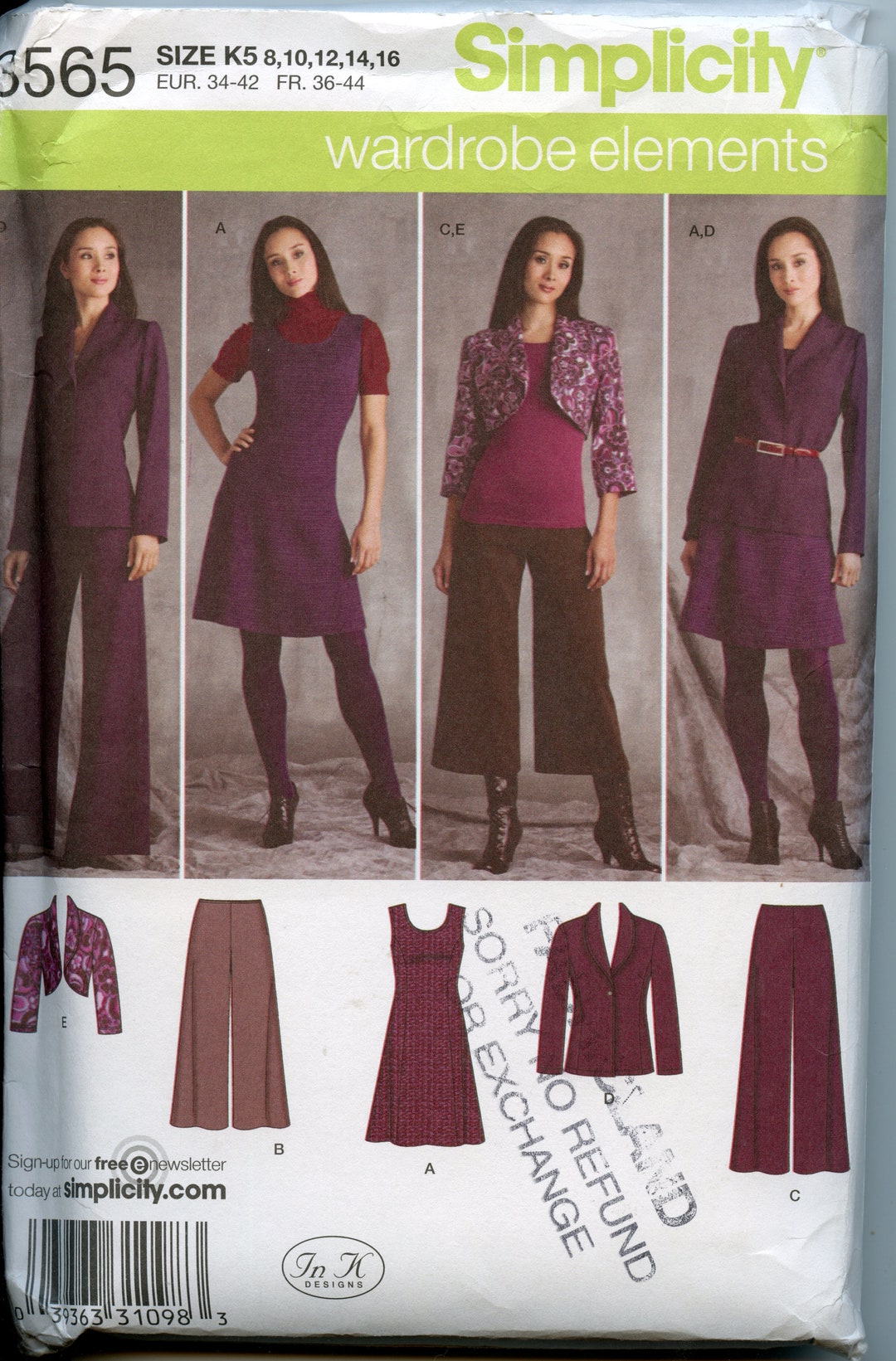 Misses Wardrobe Sewing Pattern Jumper Pattern, Flared Pants, Crop ...
