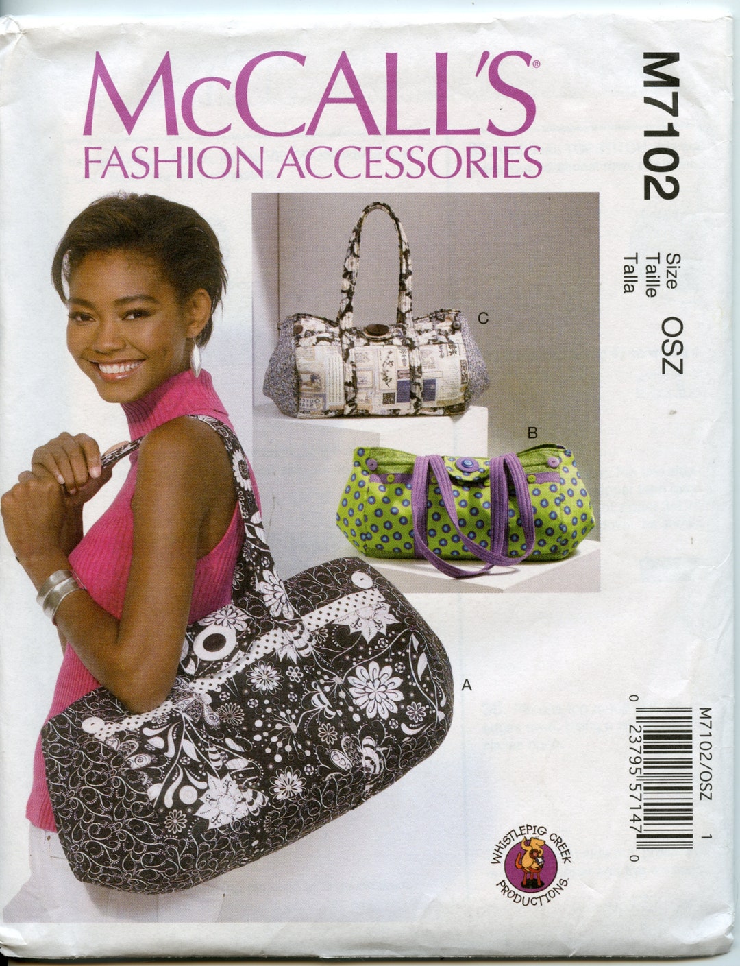 Expanding Lined Bag Sewing Pattern Zipper Opening, Side Magnetic Snap Closure, Inside Pocket ...