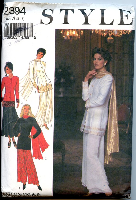 Evening Separates Sewing Pattern Long Line Jacket Skirt | Etsy