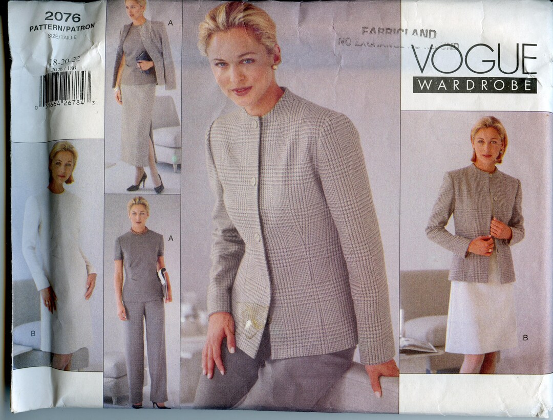 Vogue Wardrobe Sewing Pattern Seperates, Plus Size, Dress, Suit, Top ...